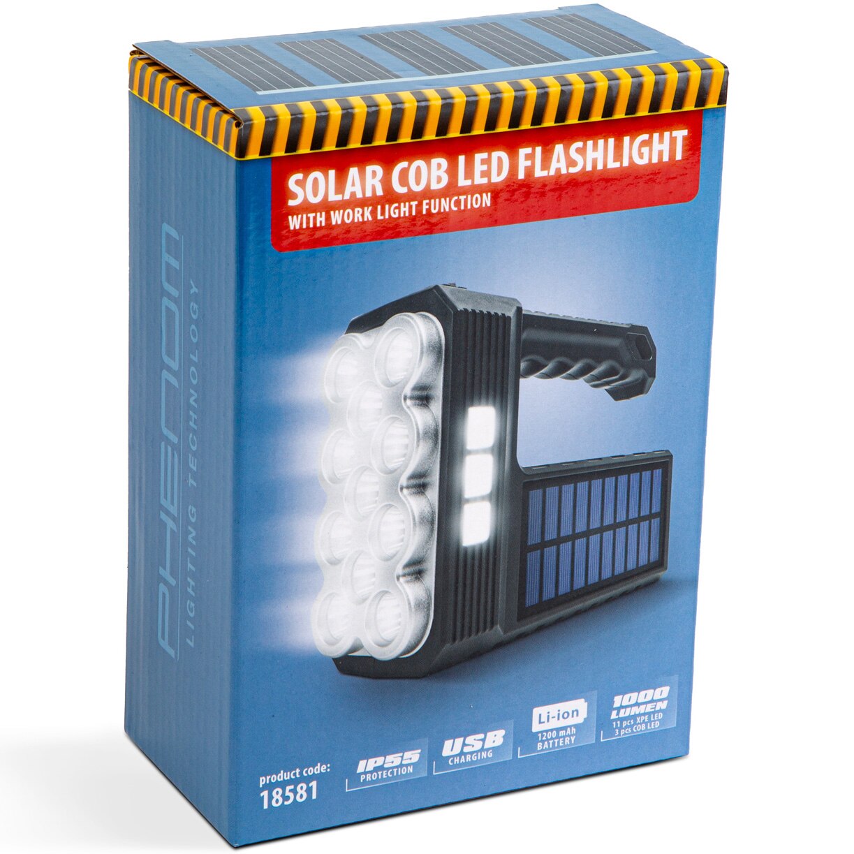 Lanterna LED Phenom 18581, cu incarcare solara, acumulator 1200 mAh ...