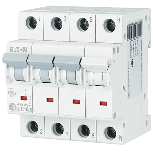 Siguranta electrica automata EATON HL-C16/3N, latime 4 module, 4,5kA, 3P+N, caracteristica C ...