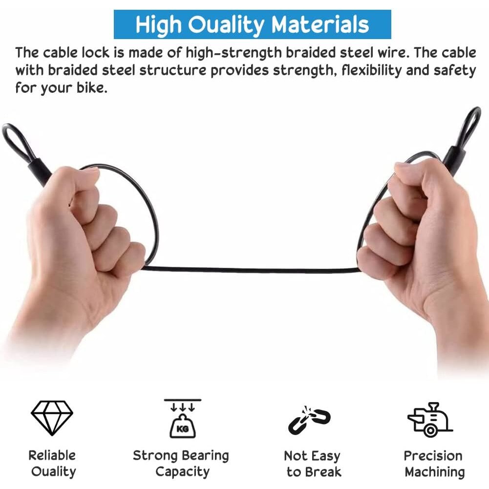 Set de 4 cabluri cu bucla dubla, din sarma de otel inoxidabil, de 100 ...