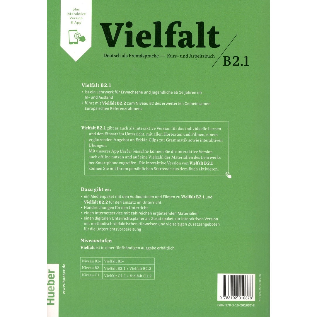 Vielfalt B2.1 Kurs - und Arbeitsbuch plus interaktive Version ; Urs ...