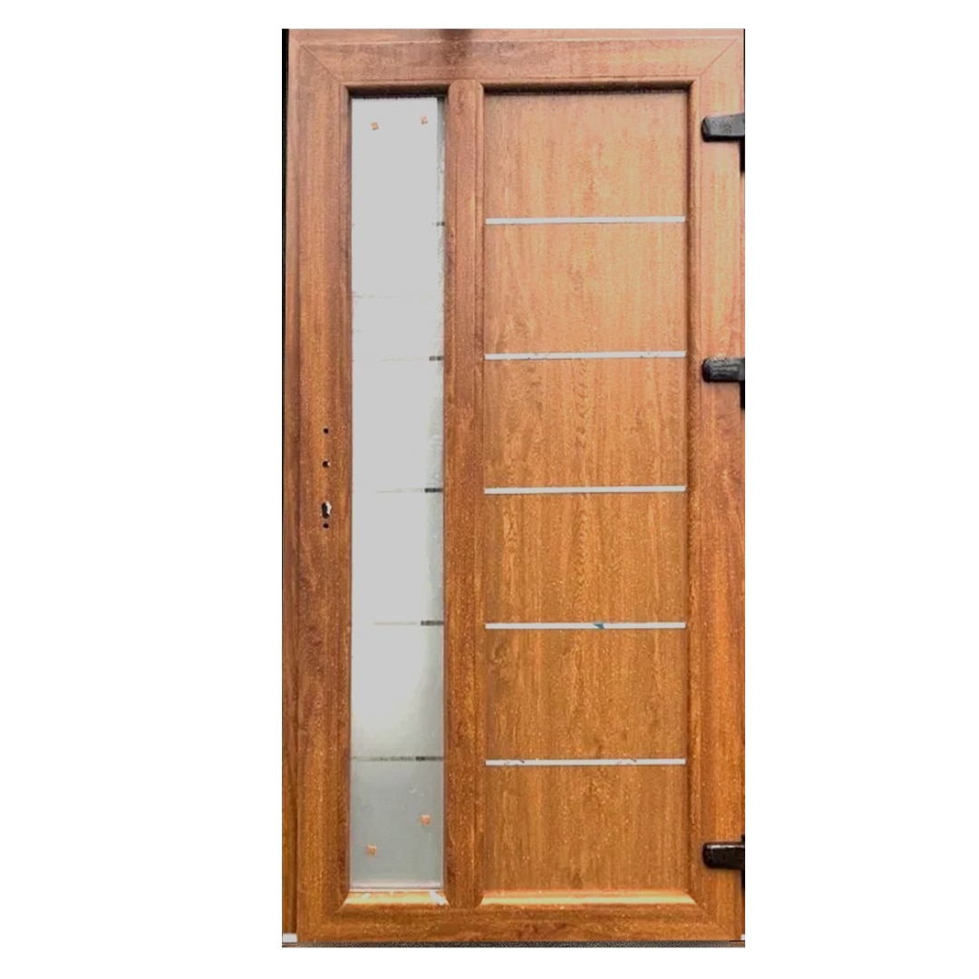 Usa exterior, PVC, cu geam termopan, Klaris, stejar auriu 100x210 - eMAG.ro