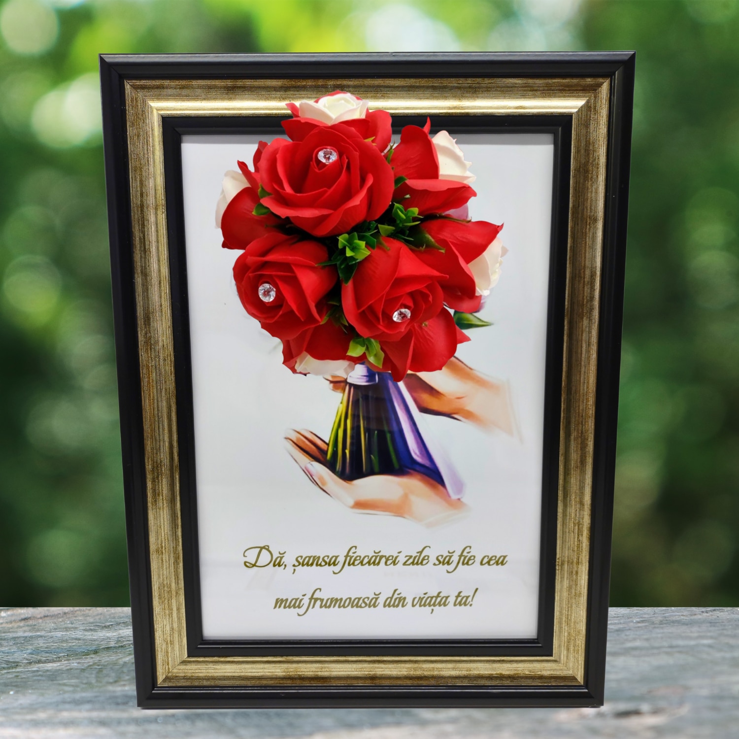 Tablou in rama A4 (30x21 cm - Da sansa fiecarei zile sa fie cea mai ...