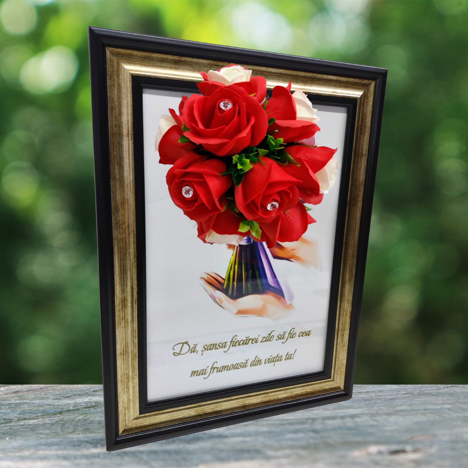 Tablou in rama A4 (30x21 cm - Da sansa fiecarei zile sa fie cea mai ...