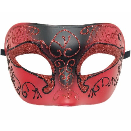 Masca carnaval, LLWL, Metal, design modern, Rosu, 15x28x4cm - eMAG.ro