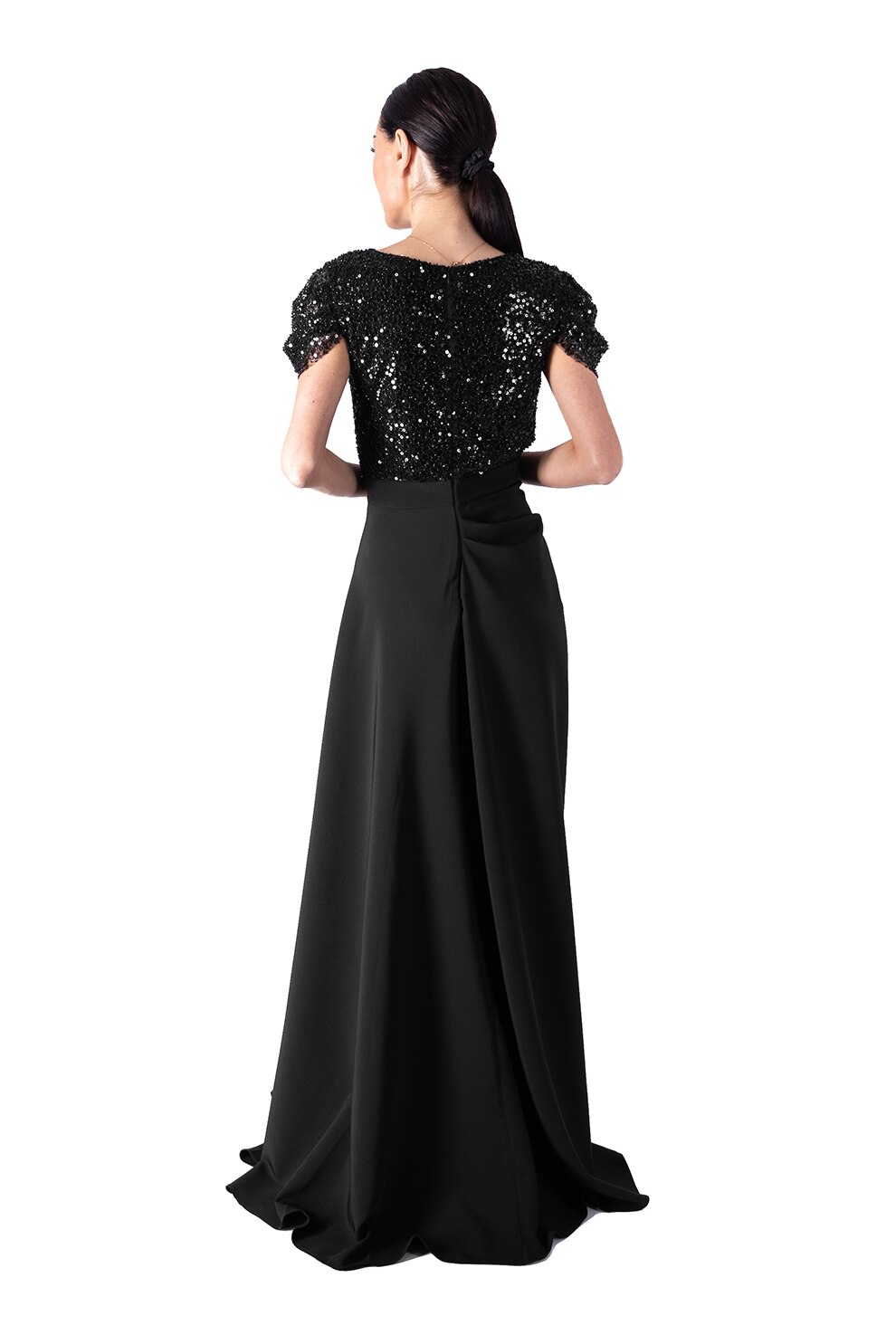 Acob à porter, Rochie maxi cu slit lateral, Negru, S - eMAG.ro