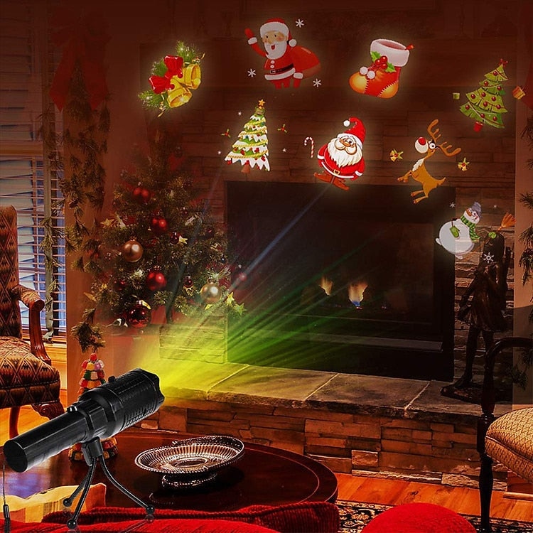 Proiector LED Laser tip Lanterna, cu proiectii pentru Craciun - eMAG.ro