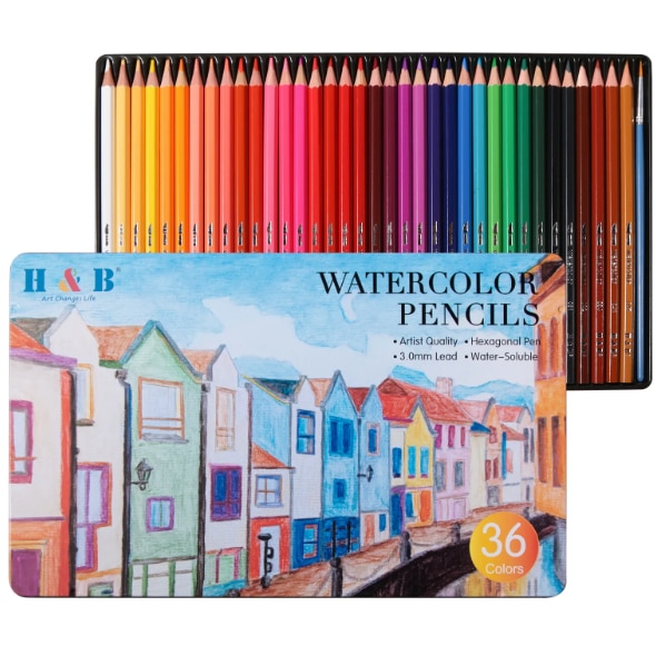 Creioane acuarela Ragi 36 buc, profesionale, culori vii, pentru pictat ...