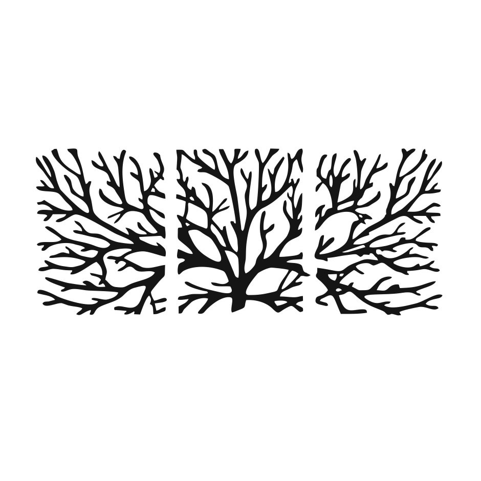 Panou Decor Perete, 3buc, MDF, Copac Modern, 50cmX120cm, Negru - eMAG.ro