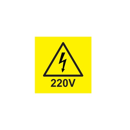Semn indicator avertizare 220V, 85x85mm - eMAG.ro