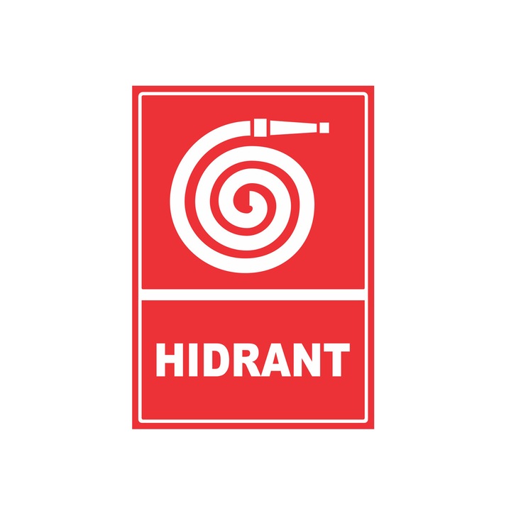 Semn indicator Hidrant cu furtun, autocolant A5 - eMAG.ro