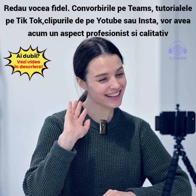 Set 2 Microfoane Lavaliera, Type C si iPhone, Voce clara, Volum nivel ...