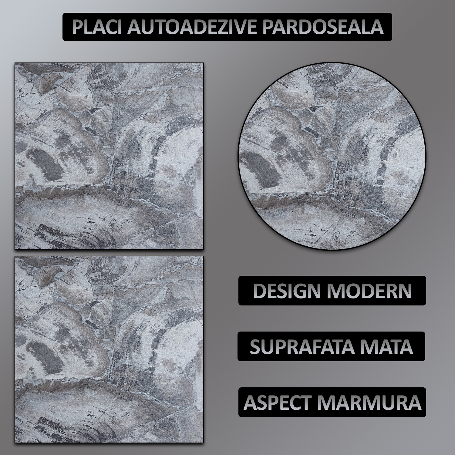 Set 24 x placi din PVC autoadezive pentru podea/perete NEXTLY ...
