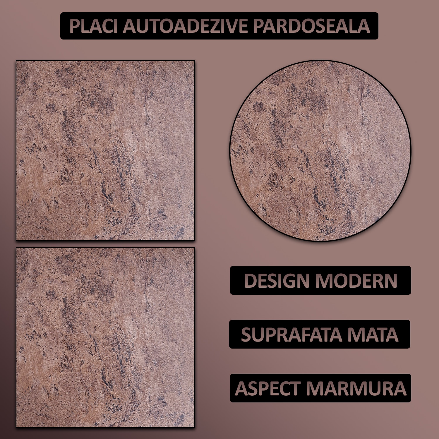 Set 24 x placi din PVC autoadezive pentru podea/perete NEXTLY ...