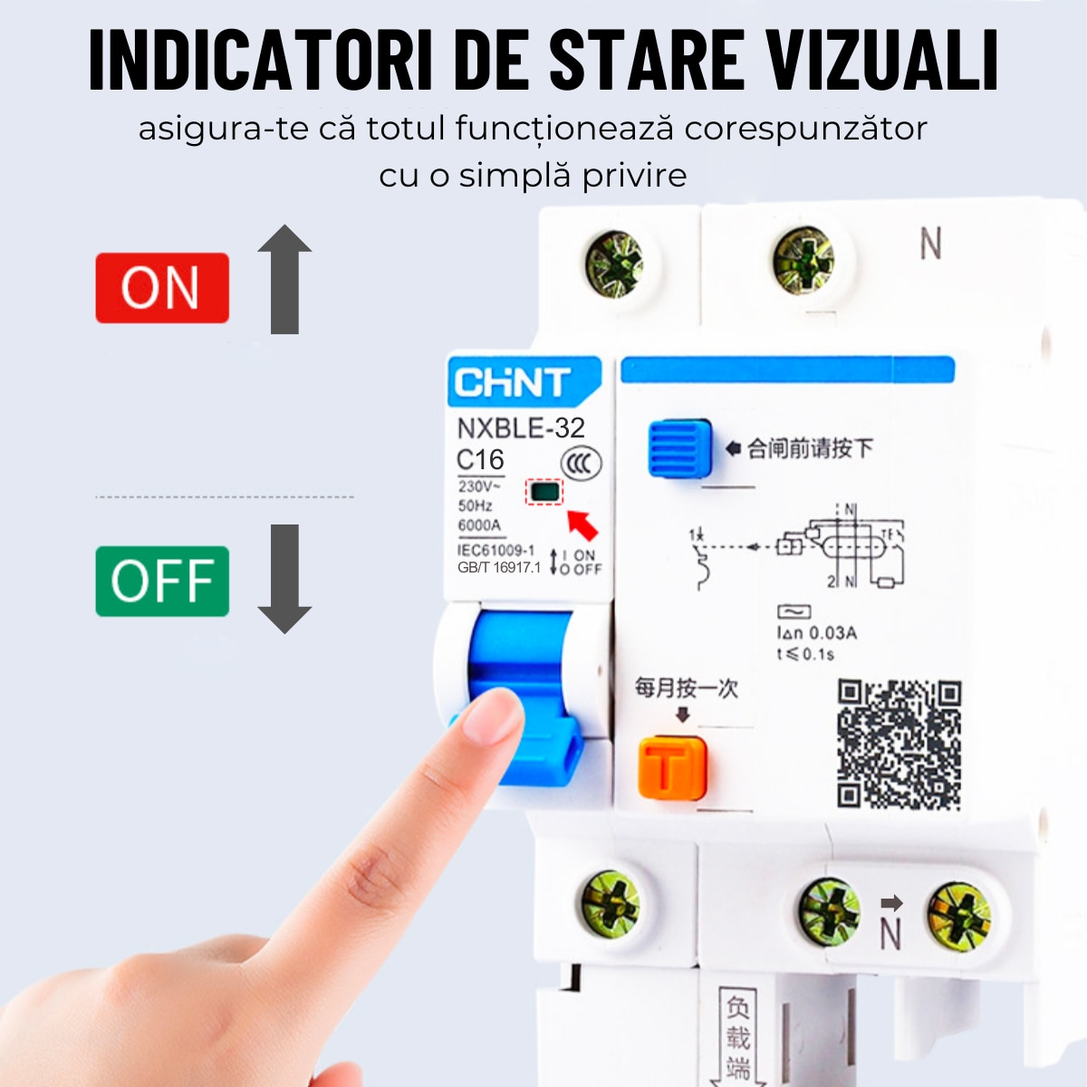 Siguranta electrica automata NXBLE-32, 1P+N, 16A, 6000A, Curba ...