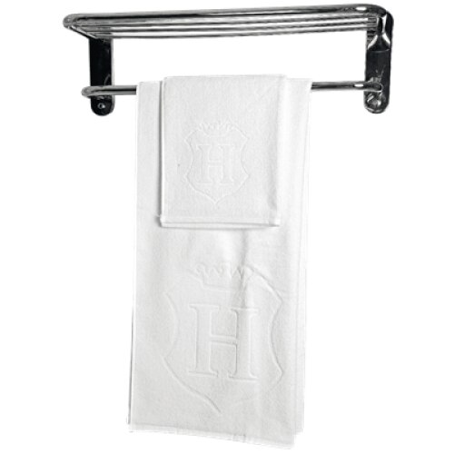 Set 2 prosoape albe Hotel, model Logo, 50 X 90 cm, Metro Professional ...