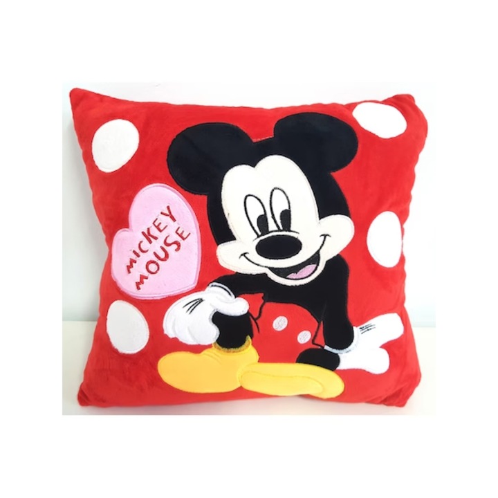 Set 2 perne Virtual Trend®, rosii Mickey si Minnie Mouse 3D, din plus ...