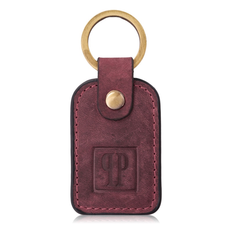 Breloc din piele naturala Paolo Peruzzi, model T-86, roz, 7x4cm - eMAG.ro