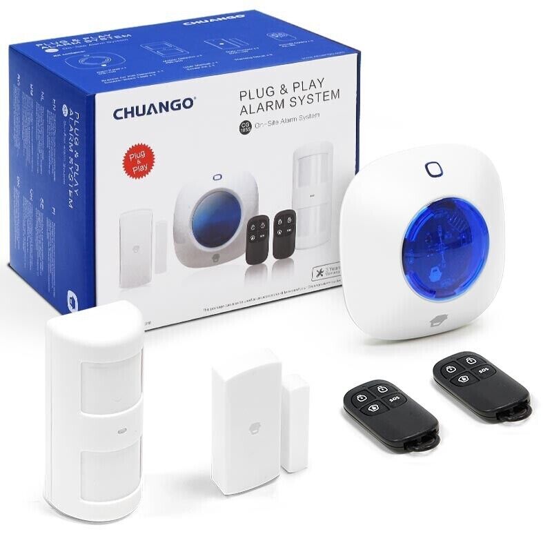 Sistem de alarma wireless Chuango CG-105S, 8 m detectie, 90 dB - eMAG.ro