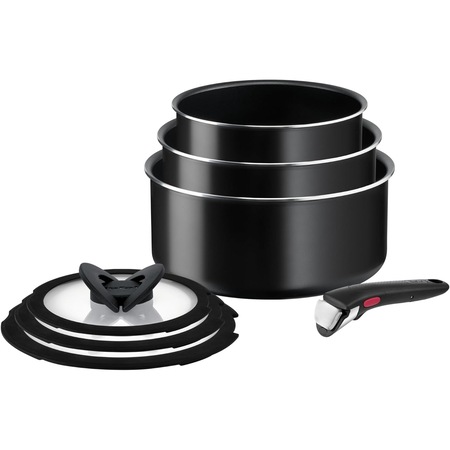 Set cratite Tefal Ingenio Easy On, 7 piese, maner detasabil, aluminiu ...