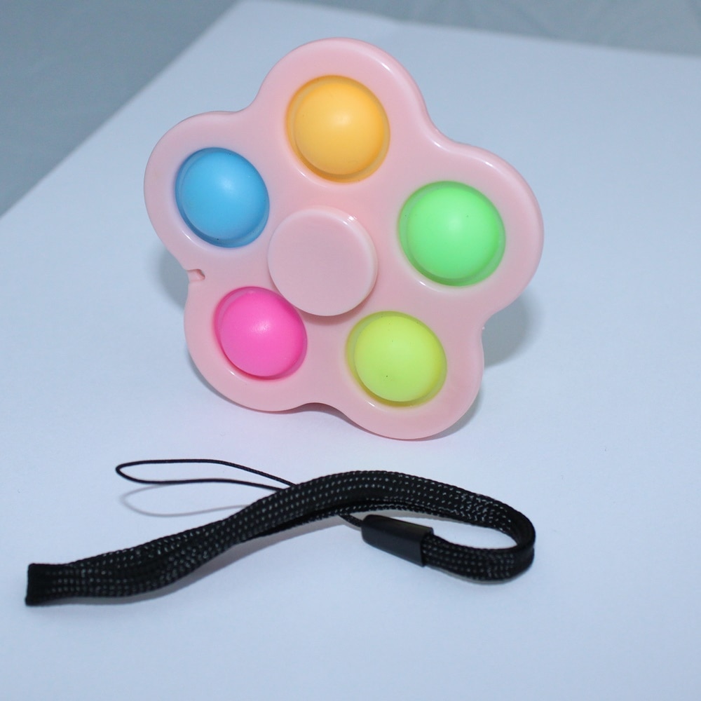 Fidget Spinner/Pop It kulcstartó, stresszoldó, rózsaszín, 8 cm, Vivo ...
