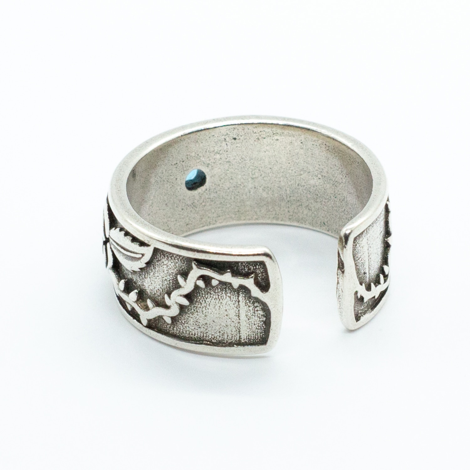 Inel barbati Lerods cu simbol ochi horus si aspect antichizat, argintiu ...