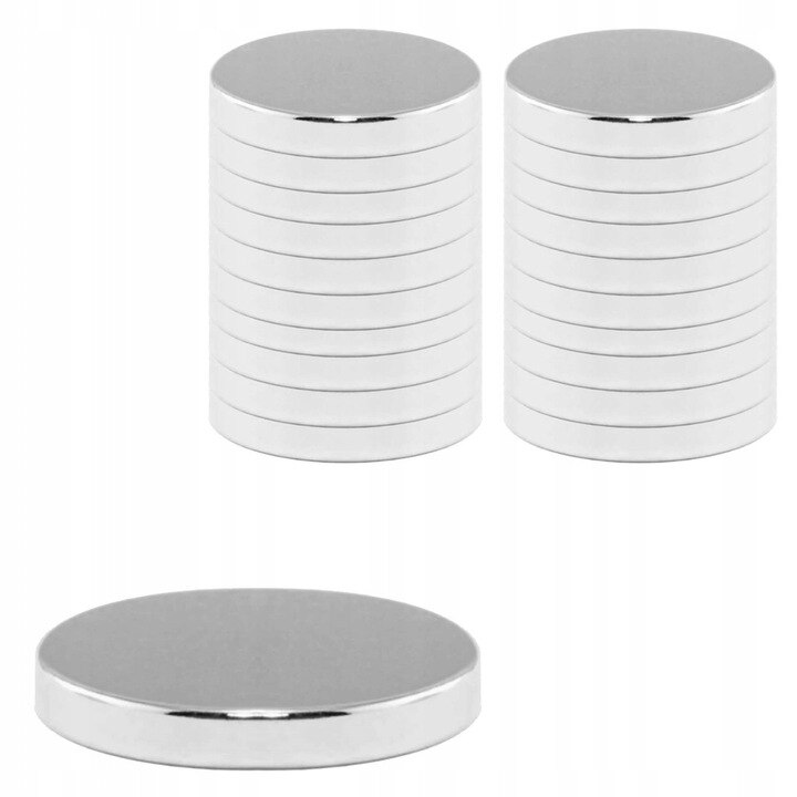 Magneti mici pentru tabla magnetica flipchart, 20 bucati, 8mm, argintiu ...