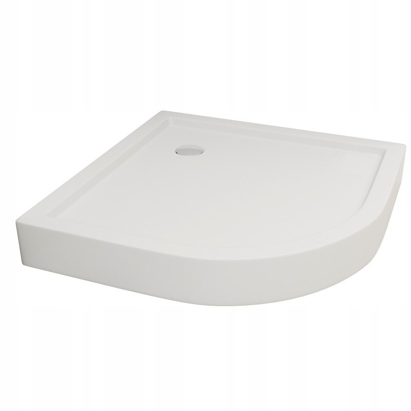 Cada de dus semicircular, Durasan, Acril, Alb, 80x80x14 cm - eMAG.ro