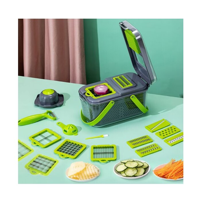 Razatoare multifunctionala pentru legume si fructe cu 22 de accesorii ...