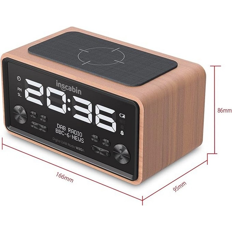 Radio cu ceas cu alarma digital W20A DAB/DAB+ FM cu incarcare fara fir ...