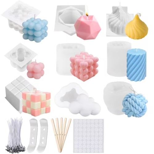 Set 9 matrite de silicon pentru lumanari, 5 sisteme de irigare prin ...