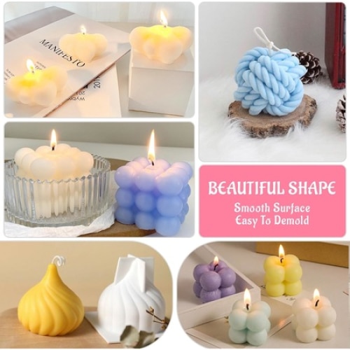 Set 9 matrite de silicon pentru lumanari, 5 sisteme de irigare prin ...