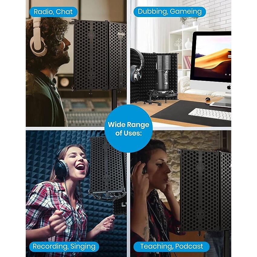 Filtru microfon, Scut de izolare a zgomotelor pentru microfon birou si ...