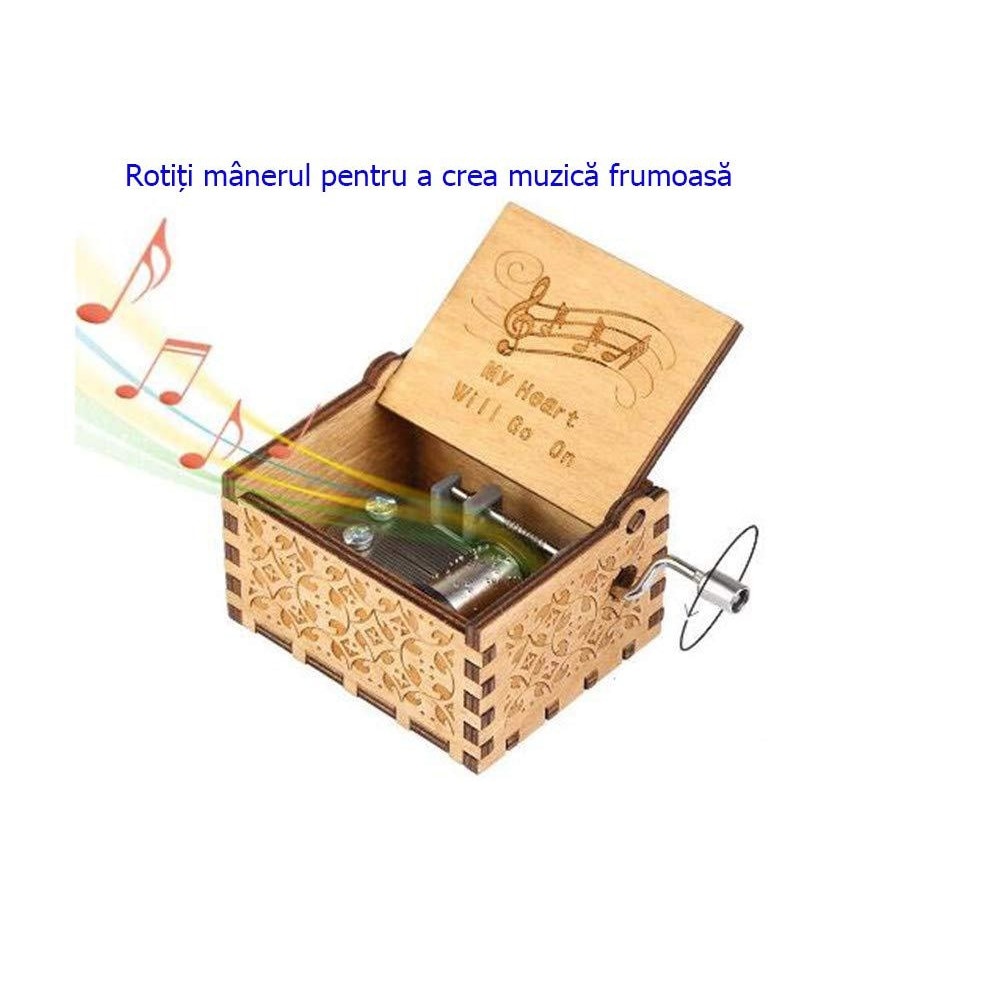 Cutiuta muzicala, 6,5 cm x 5 cm x 4cm, Maro - eMAG.ro