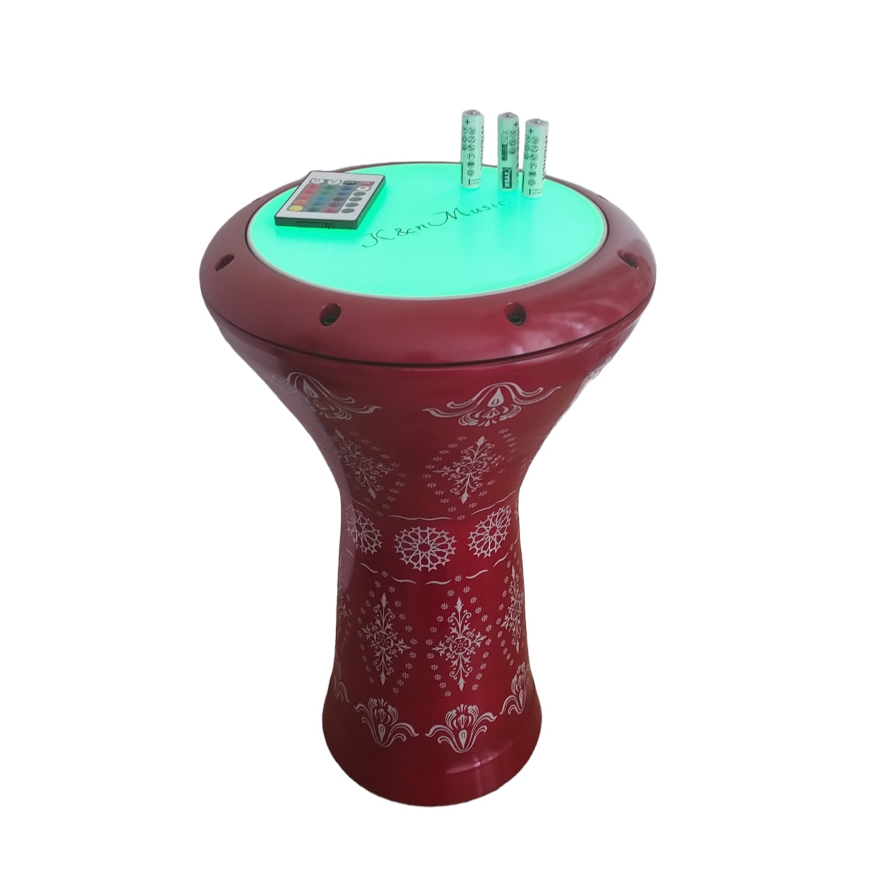 Tarabana Darbouka cu Telecomanda, Lumina Led, Inaltime 44 cm Diametrul ...