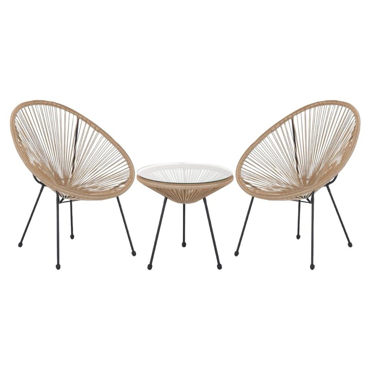 Set mobilier gradina, terasa, balcon, Acapulco, 2 scaune si o masa cu ...