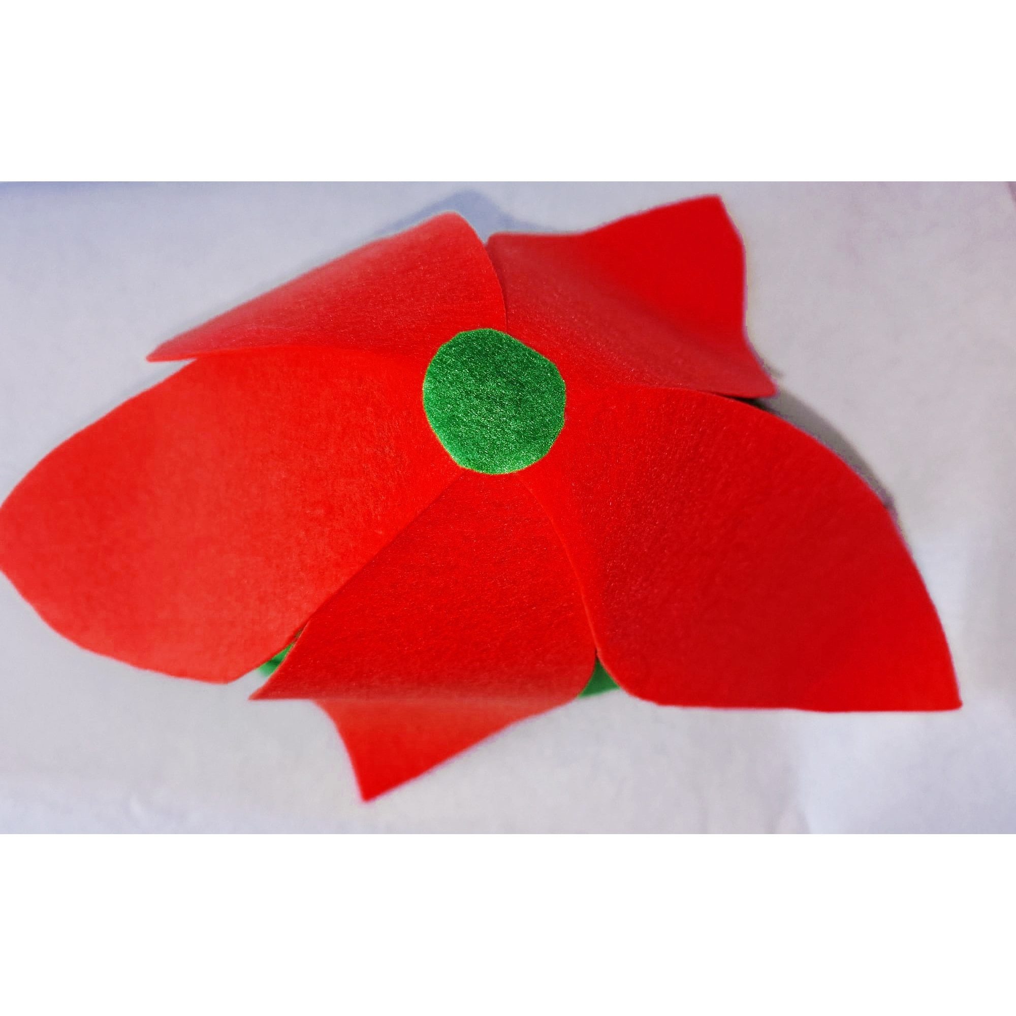 Costum floare lalea rosie pelerina si coif, rosu/verde, 70cm - eMAG.ro
