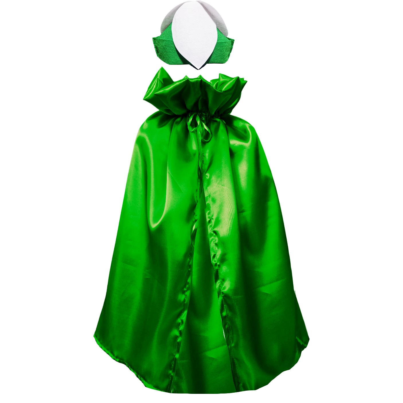 Costum floare ghiocel pelerina si coif, verde/alb, 70cm - eMAG.ro