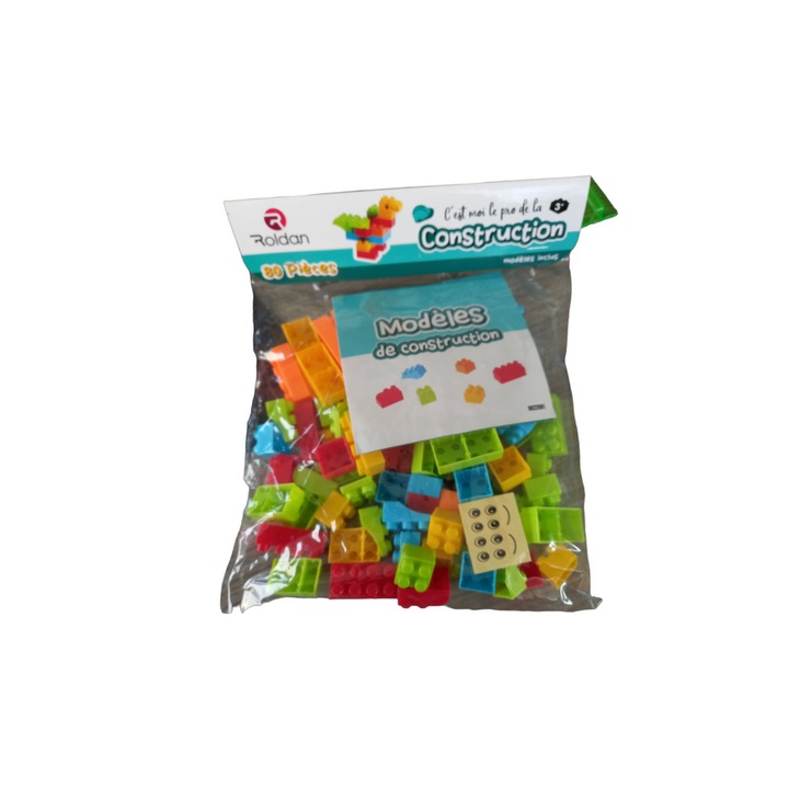 Set 80 de blocuri de constructii din plastic, Roldan - eMAG.ro