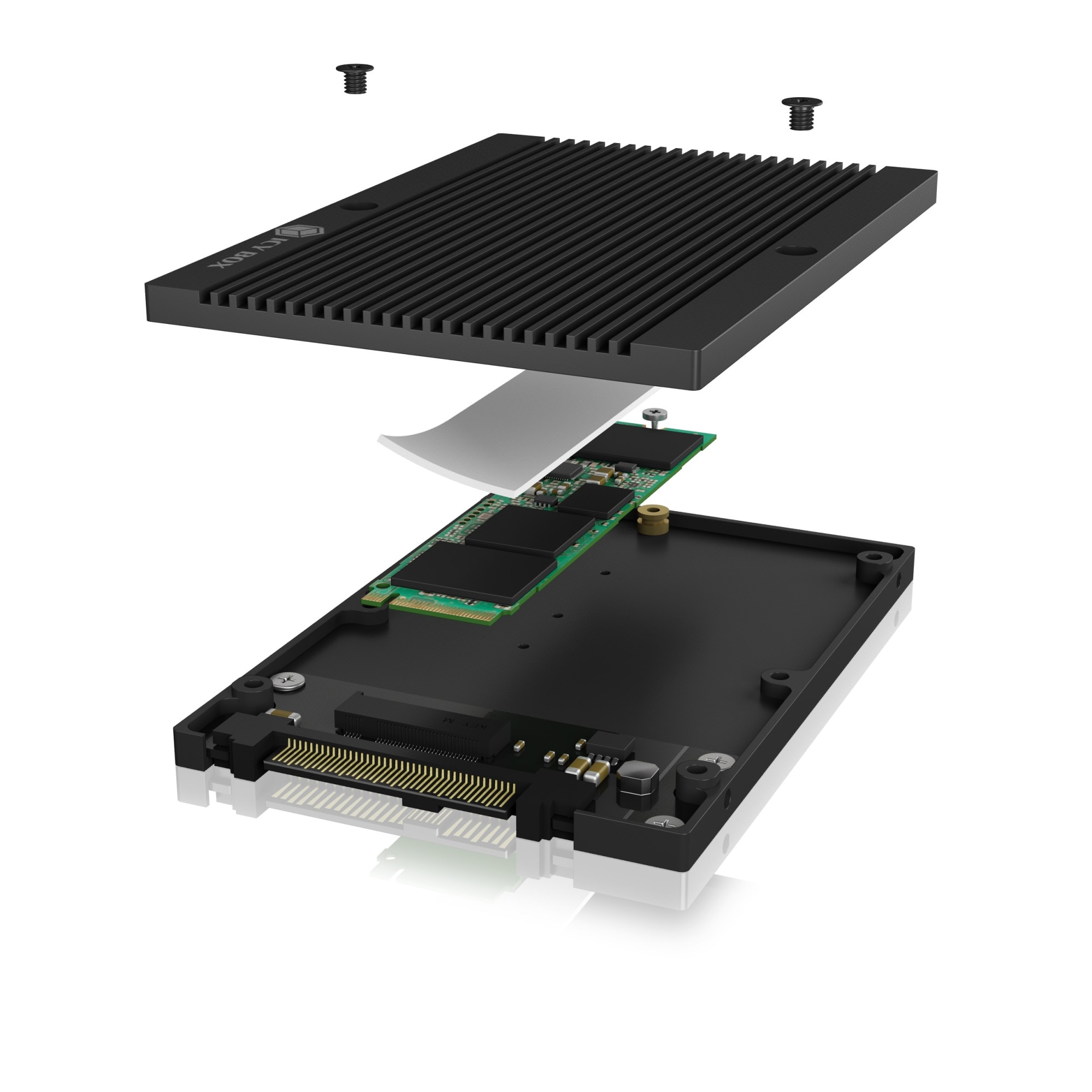 Rack Icy Box SSD, de la M.2 PCIe (NVMe) la 2.5″ SSD, 9.5mm inaltime ...