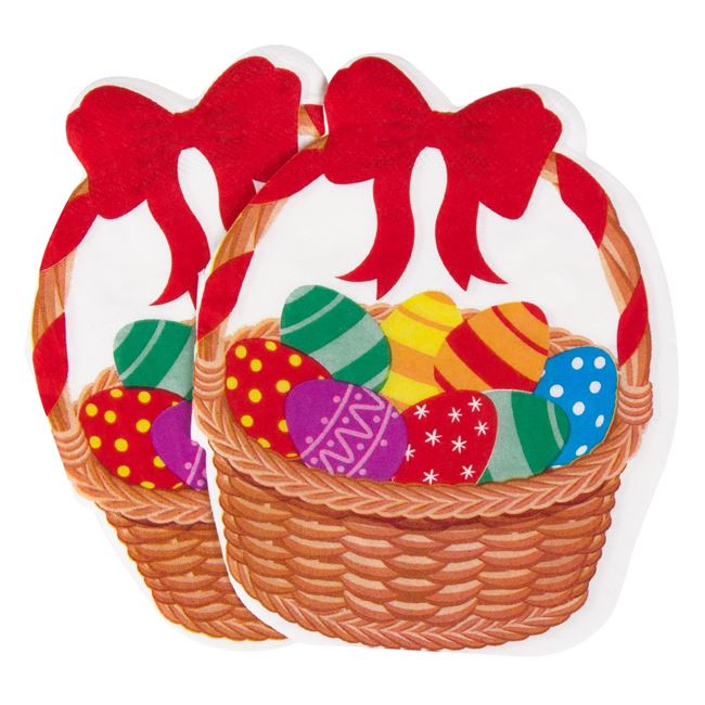 Set servetele de masa, forma cosulet cu oua de Paste 33x33cm 50buc ...