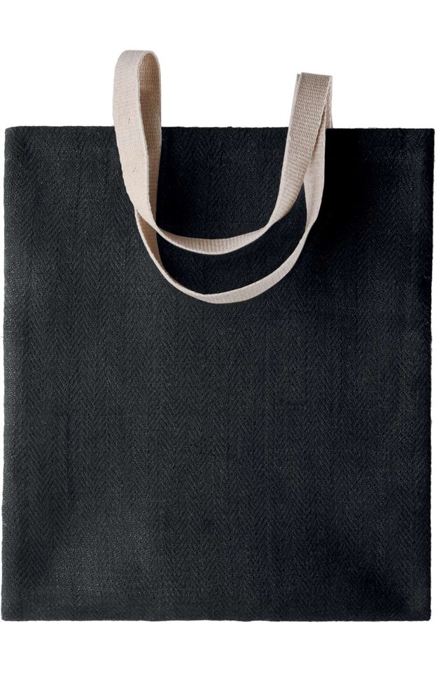 Geanta de iuta din fire 100% naturale si vopsite KI0226, Negru ...