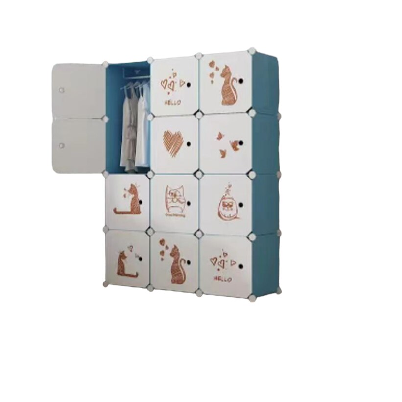 Dulap modular pentru copii, alb, AT PERFORMANCE®, 12 rafturi, durabil ...