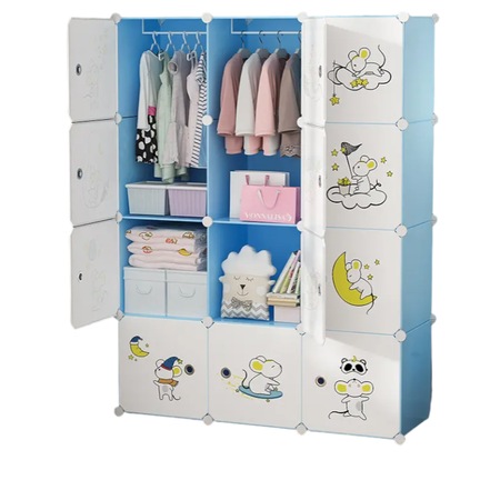 Dulap modular pentru copii, alb, AT PERFORMANCE®, 12 rafturi, durabil ...