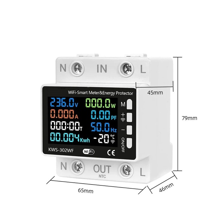 Contor electric, E-ETOP, EKWS-302WF, 63 A, Alb - eMAG.ro