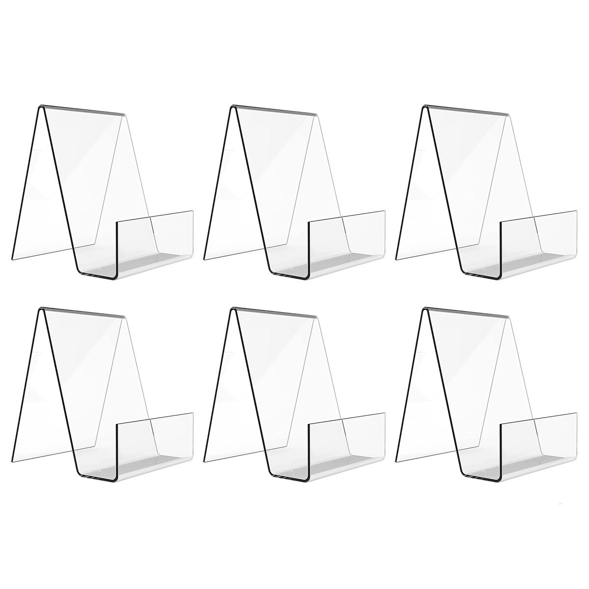 Set 6 suporturi pentru carti, Acrilic, 10.5x9x7.5cm, Transparent - eMAG.ro