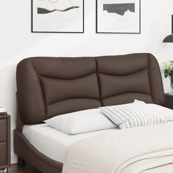 Perna pentru tablie pat vidaXL, maro, 140 cm, piele artificiala, 3.4 Kg ...