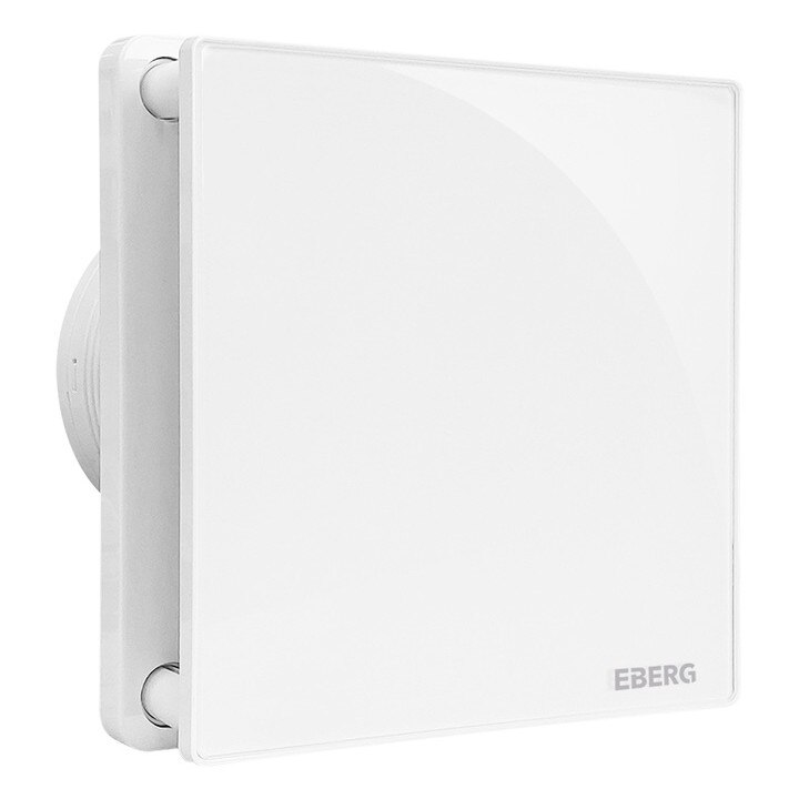 Ventilator de baie Eberg EVO 100 cu panou de sticla alb lucios, 15W - eMAG.ro