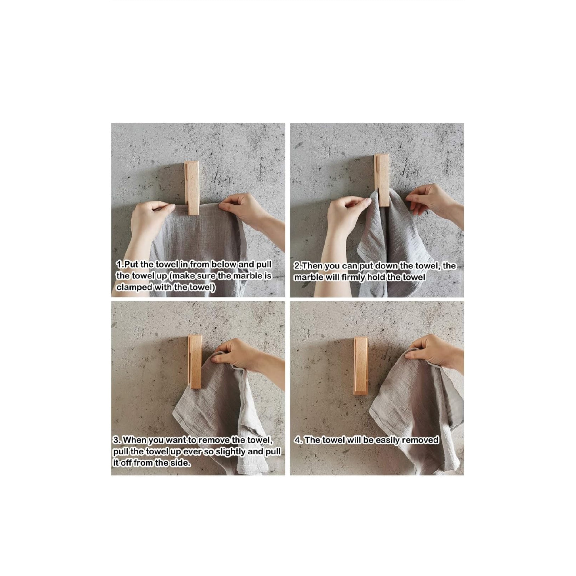 Suport modern din lemn de fag - Set de 2 bucati pentru prosoape de baie ...