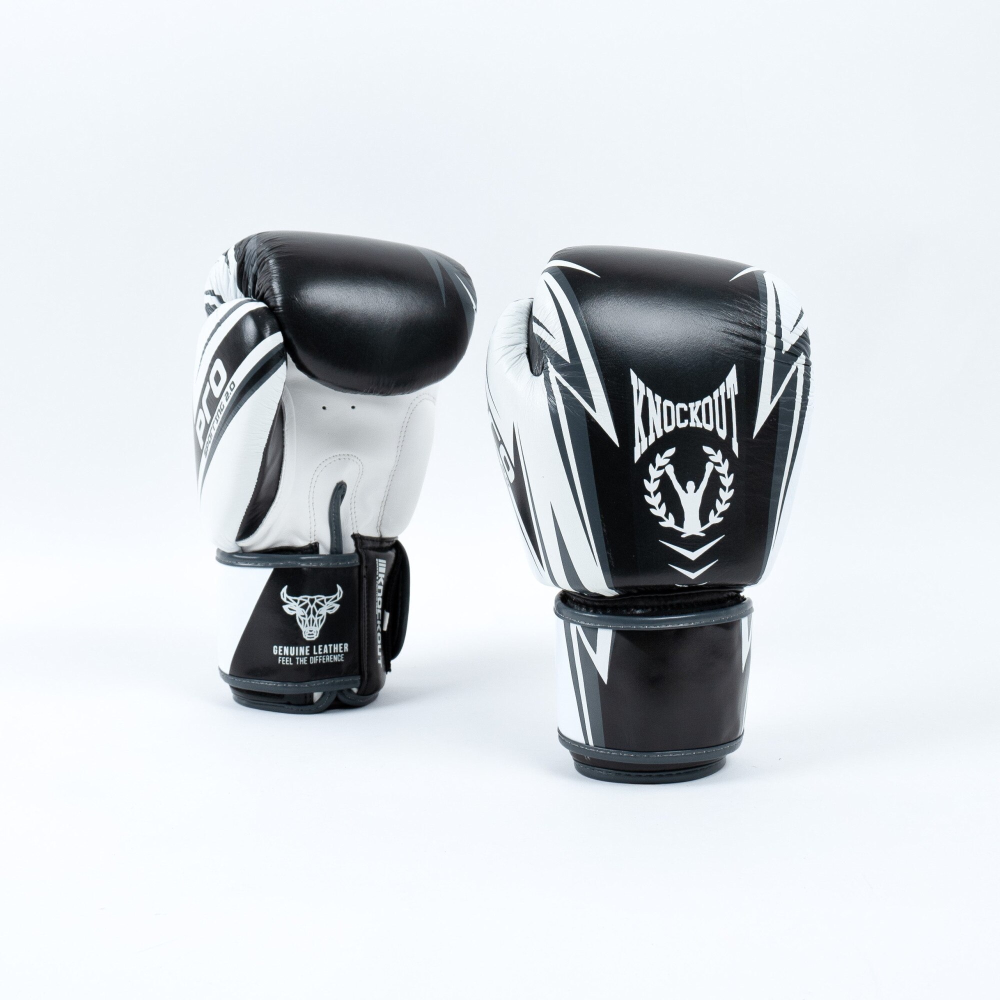 Manusi Box Knockout Pro Sparring 2.0 14OZ / Negru/Alb - eMAG.ro