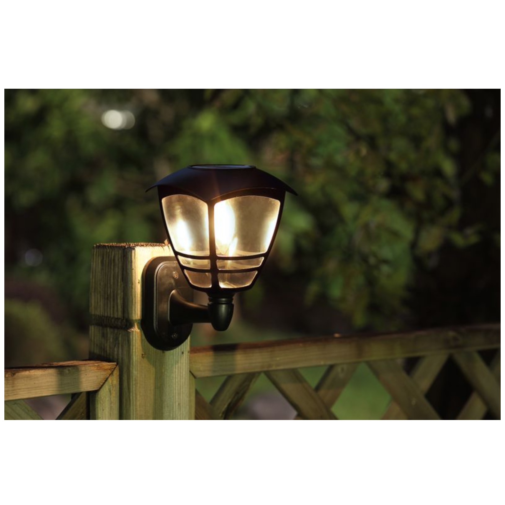 Lampa solara pentru gradina tip felinar de perete, lumina calda, strend ...